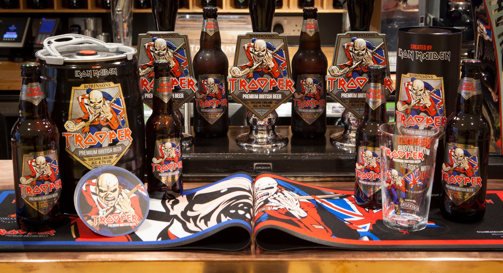 TROOPER LIMITED EDITION BAR MAT (red) | Trooper Beer by Iron Maiden ...